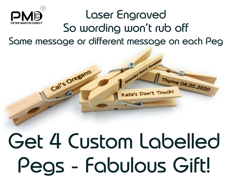 Custom Labelled Pegs Plant Signs Customised Personalised - Etsy