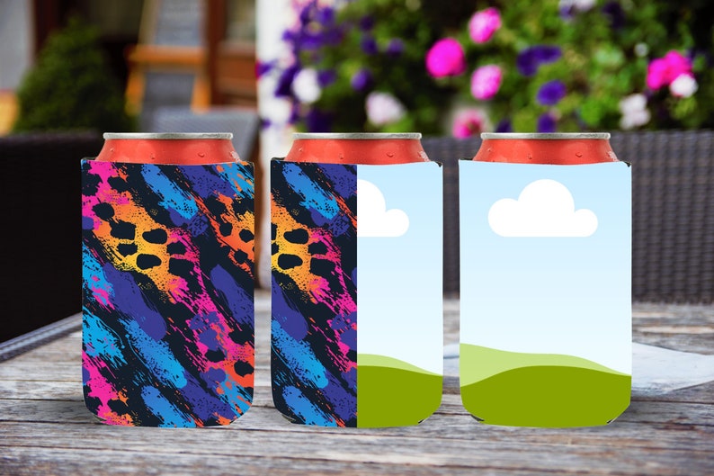 Can Cooler Mockup CANVA Template Neoprene Koozie Mockup Commercial Use ...