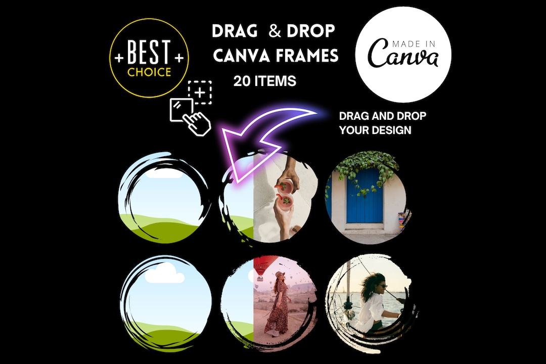 Drag and Drop CANVA Frame Template, Add Your Own Photo - Etsy