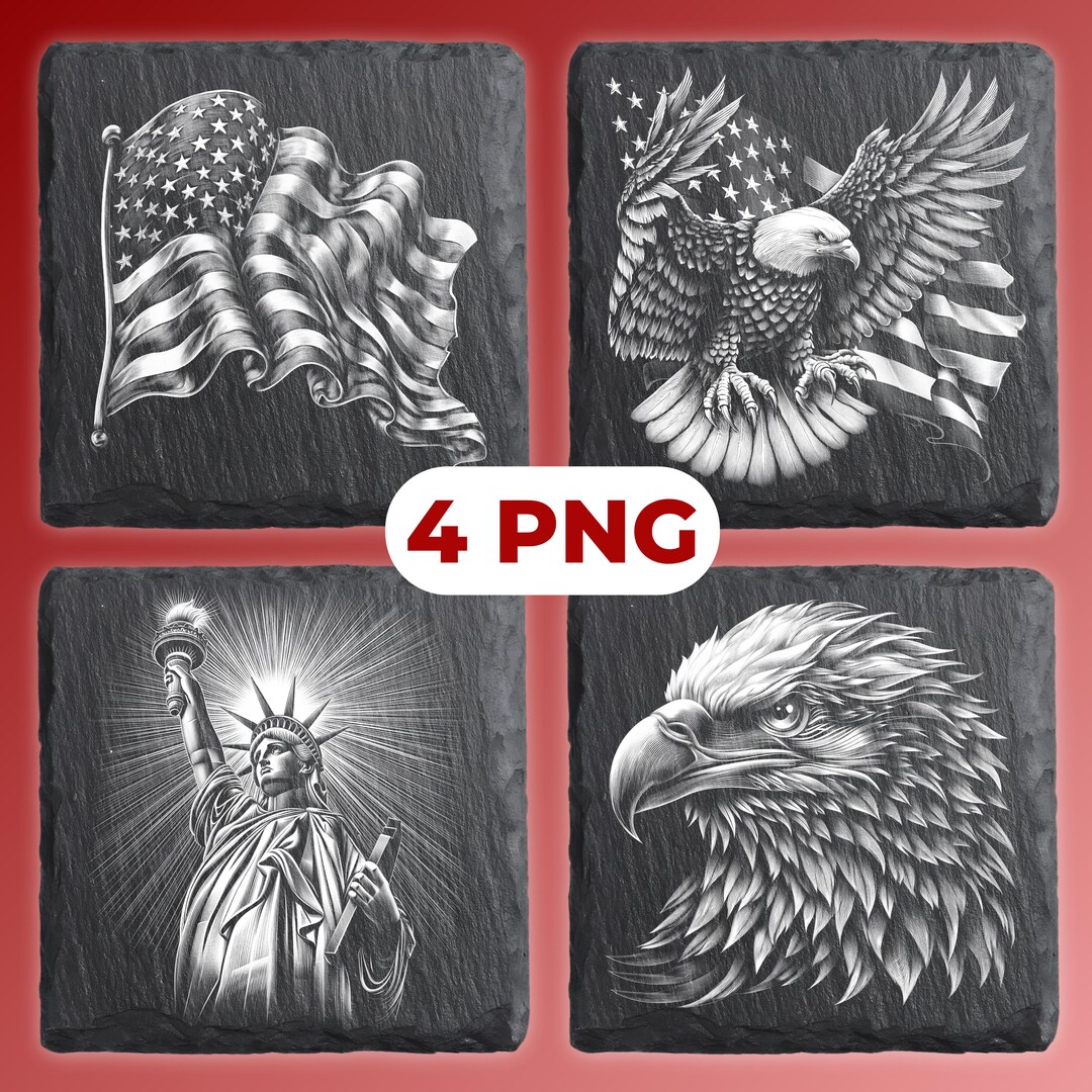 Patriotic Eagle & Flag Laser Engraving PNG Bundle (digital Download) - Etsy