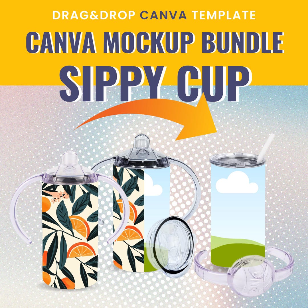 Sippy Cup CANVA Mockup Bundle, Customizable Designs for Your Business ...