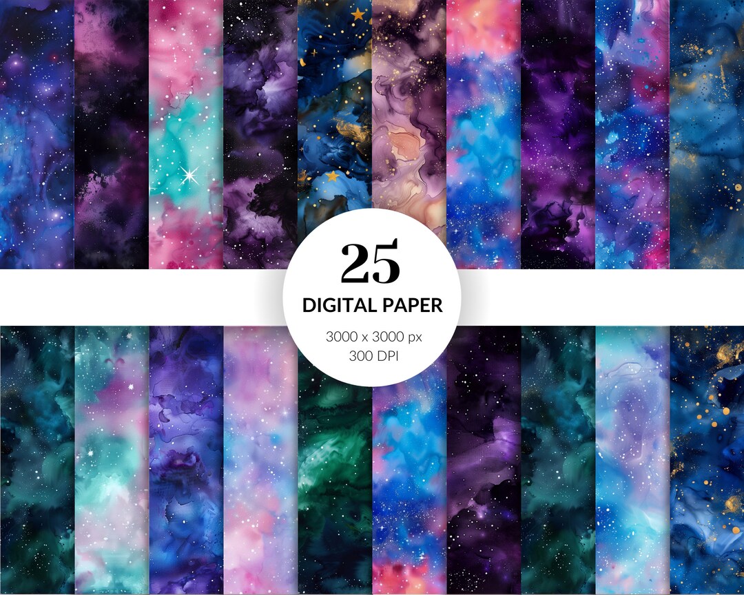 Watercolor Galaxy Texture Seamless Pattern 25 Bundle - Etsy