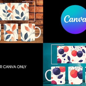 Coffee Mug Mockup CANVA Template Drag and Drop Your Design - Etsy