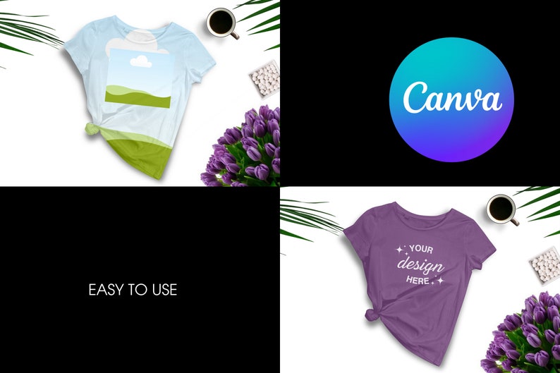 T-shirt Mockup CANVA Template: Editable Drag and Drop (PDF) - Etsy