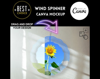 Wind Spinner Mock-up Template, Drag and Drop Custom Windspinner Image ...
