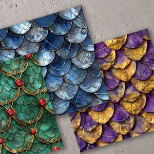 Fantasy Dragon Scales Seamless Digital Paper Pack - Etsy