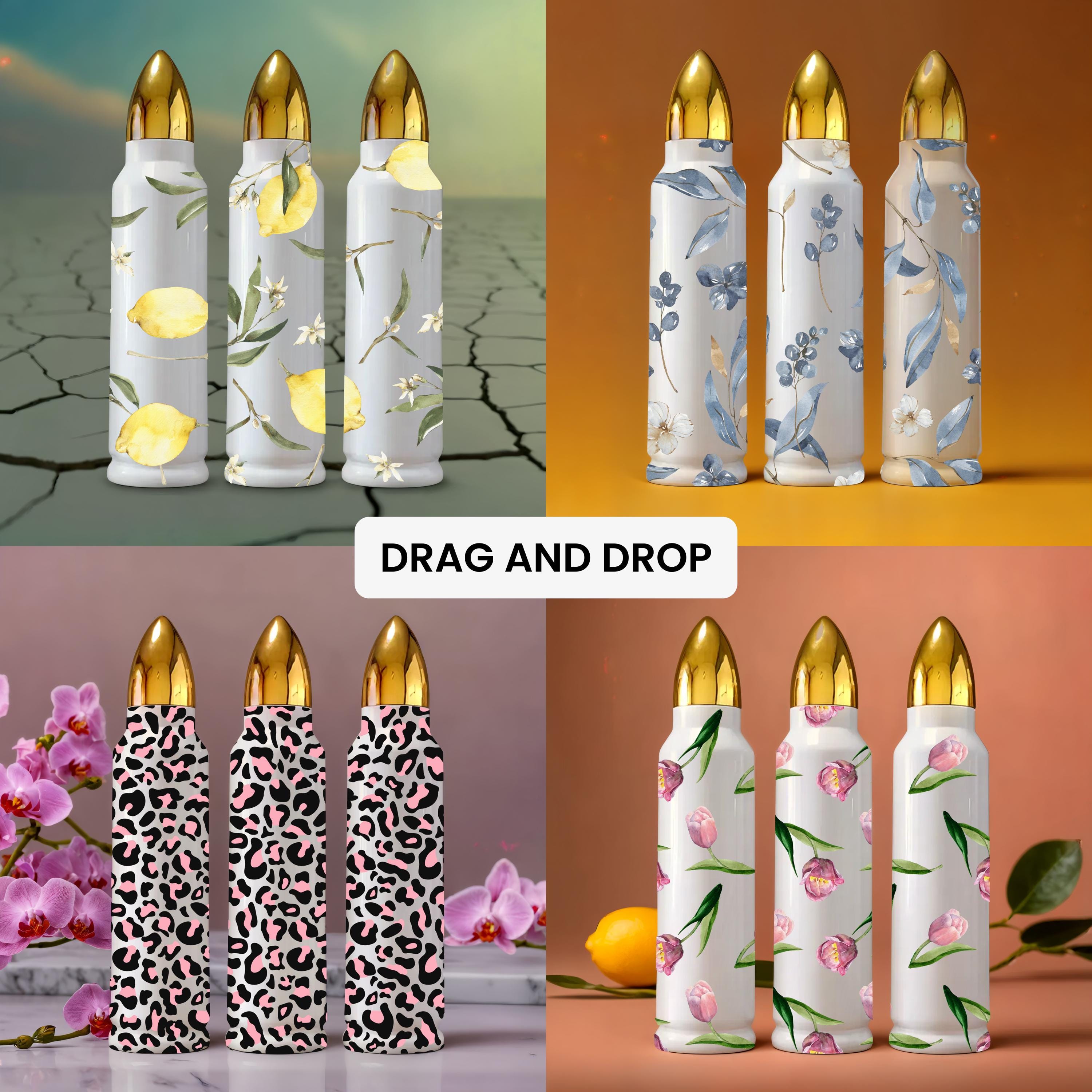 Bullet Tumbler Wrap Mockup CANVA Template Sublimatable Mockup Bundle - Etsy