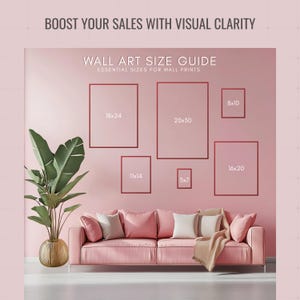 Editable Wall Art Size Comparison Mockup, Vertical Poster Template ...
