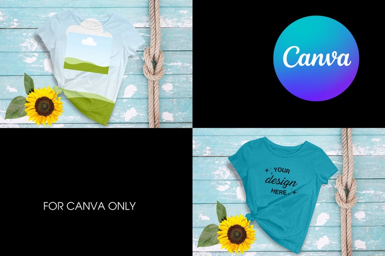 T-shirt Mockup CANVA Template: Editable Drag and Drop (PDF) - Etsy