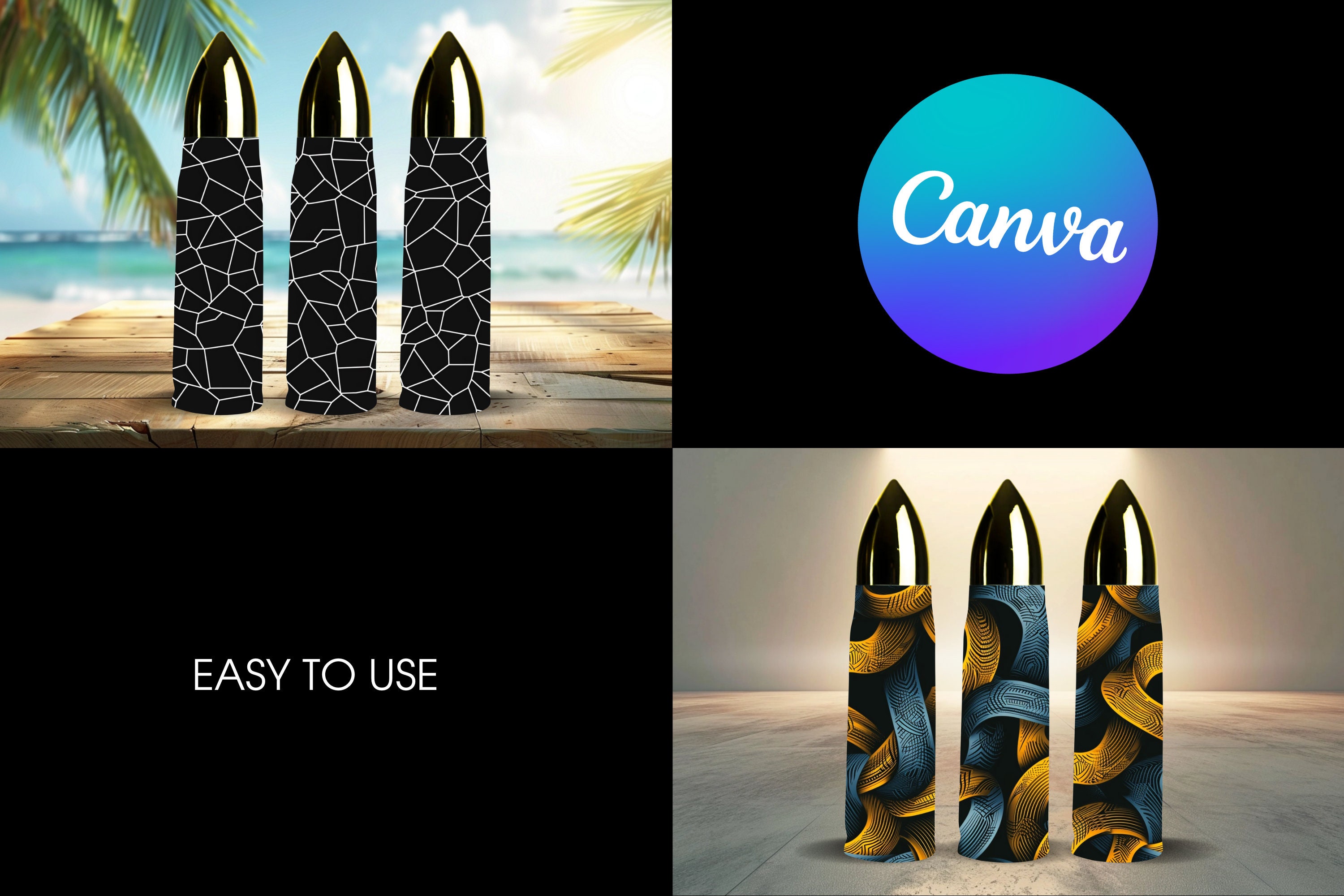 Bullet Tumbler Mockup CANVA Template Sublimatable Mockup Bundle - Etsy