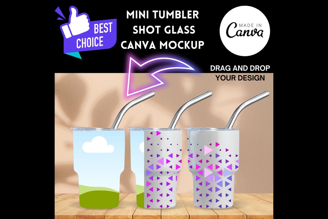 2oz Shot Glass Tumbler Mockup, CANVA Drag and Drop Mock UP - Etsy