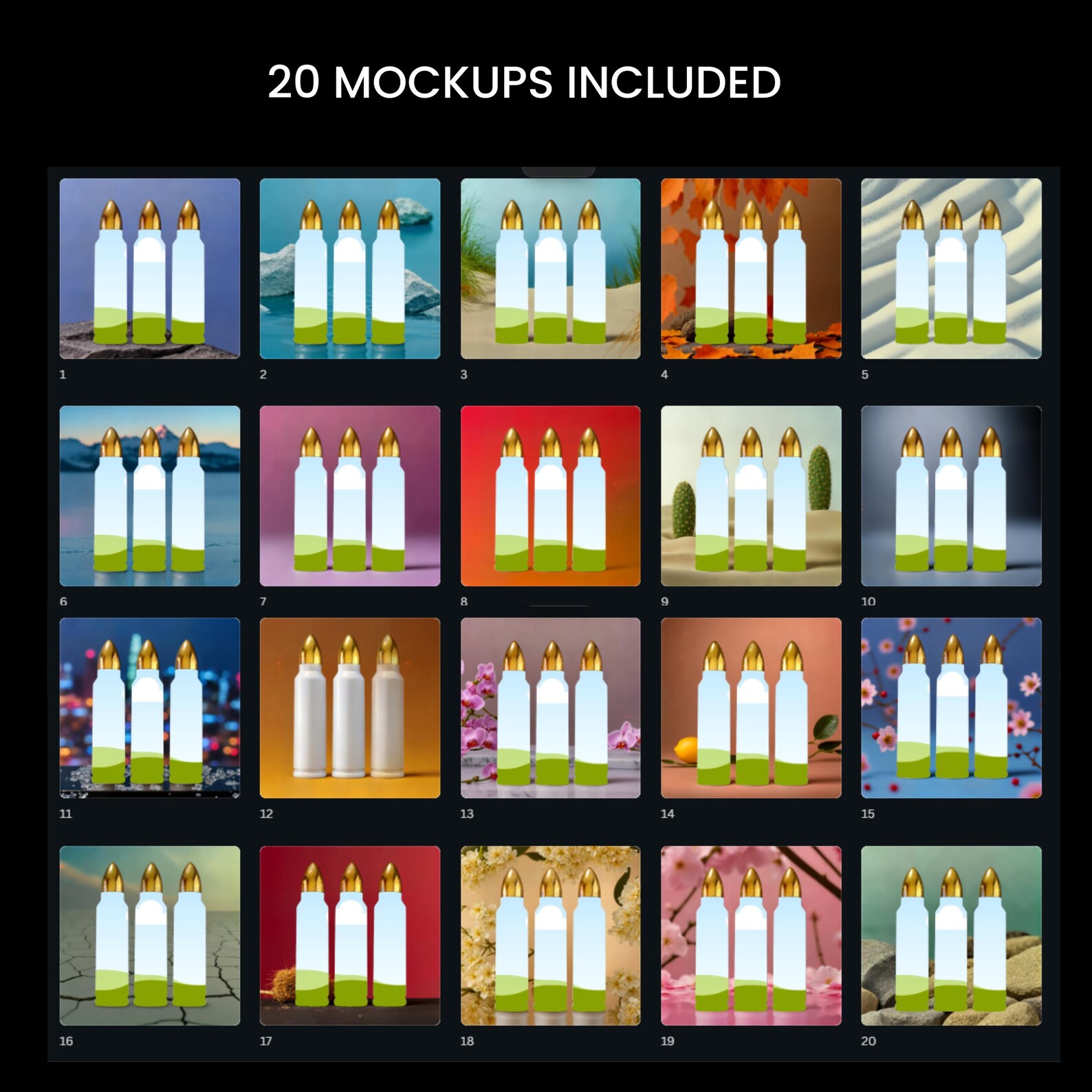 Bullet Tumbler Wrap Mockup CANVA Template Sublimatable Mockup Bundle - Etsy