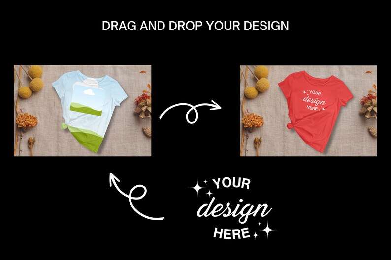 T-shirt Mockup CANVA Template: Editable Drag and Drop (PDF) - Etsy