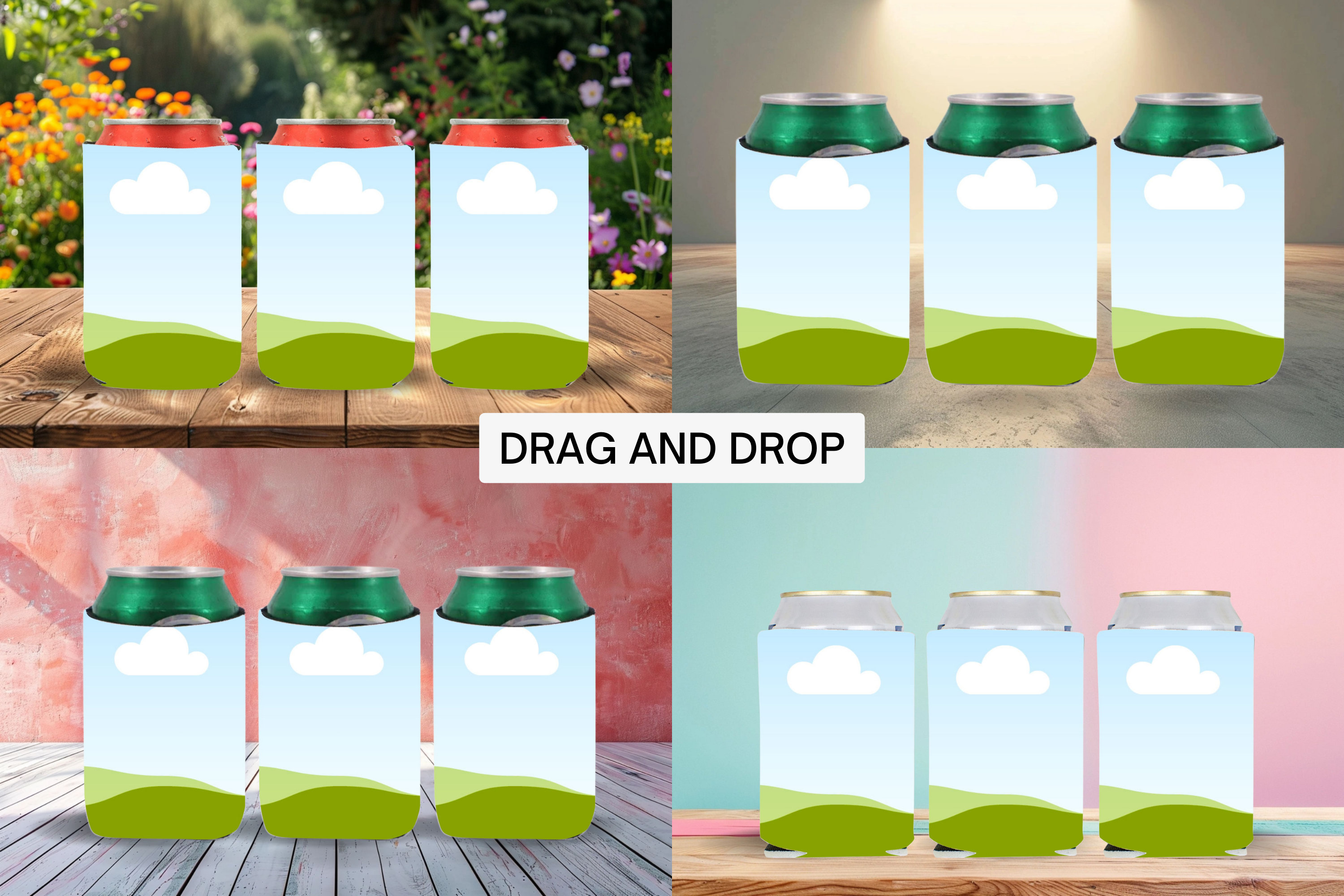 Can Cooler Mockup CANVA Template Neoprene Koozie Mockup Commercial Use ...