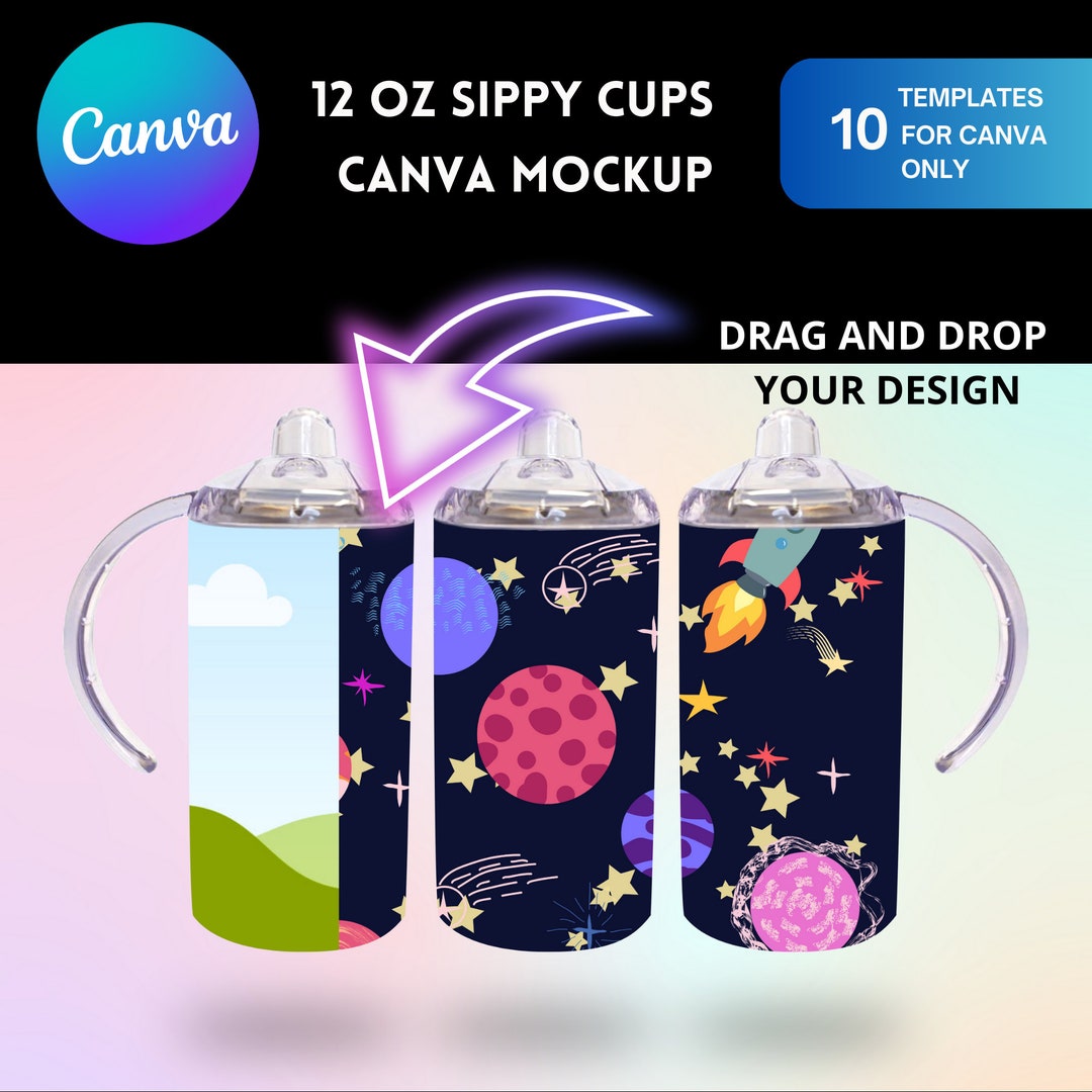 12 Oz Sippy Cups CANVA Mock Up for CANVA Only - Etsy