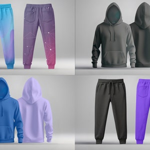 Sweat Set Mock up Tracksuit Mockup CANVA Hoodie and Sweatpants Mockup ...