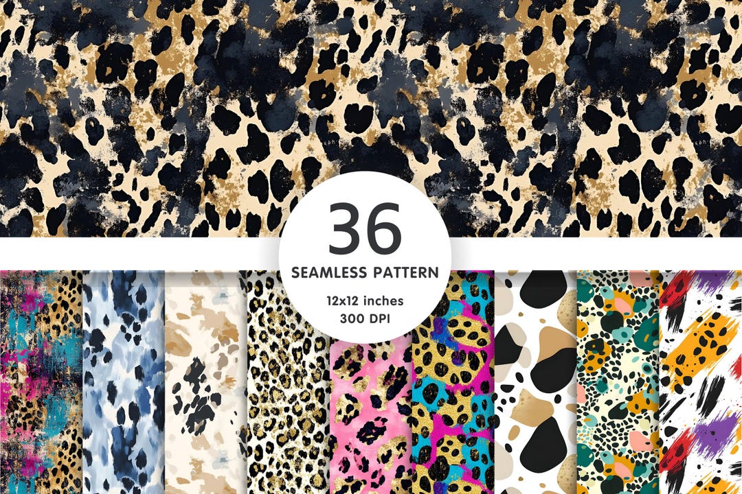 Leopard Print Seamless Patterns: 36 Animal Print Backgrounds (digital Paper Set) - Etsy