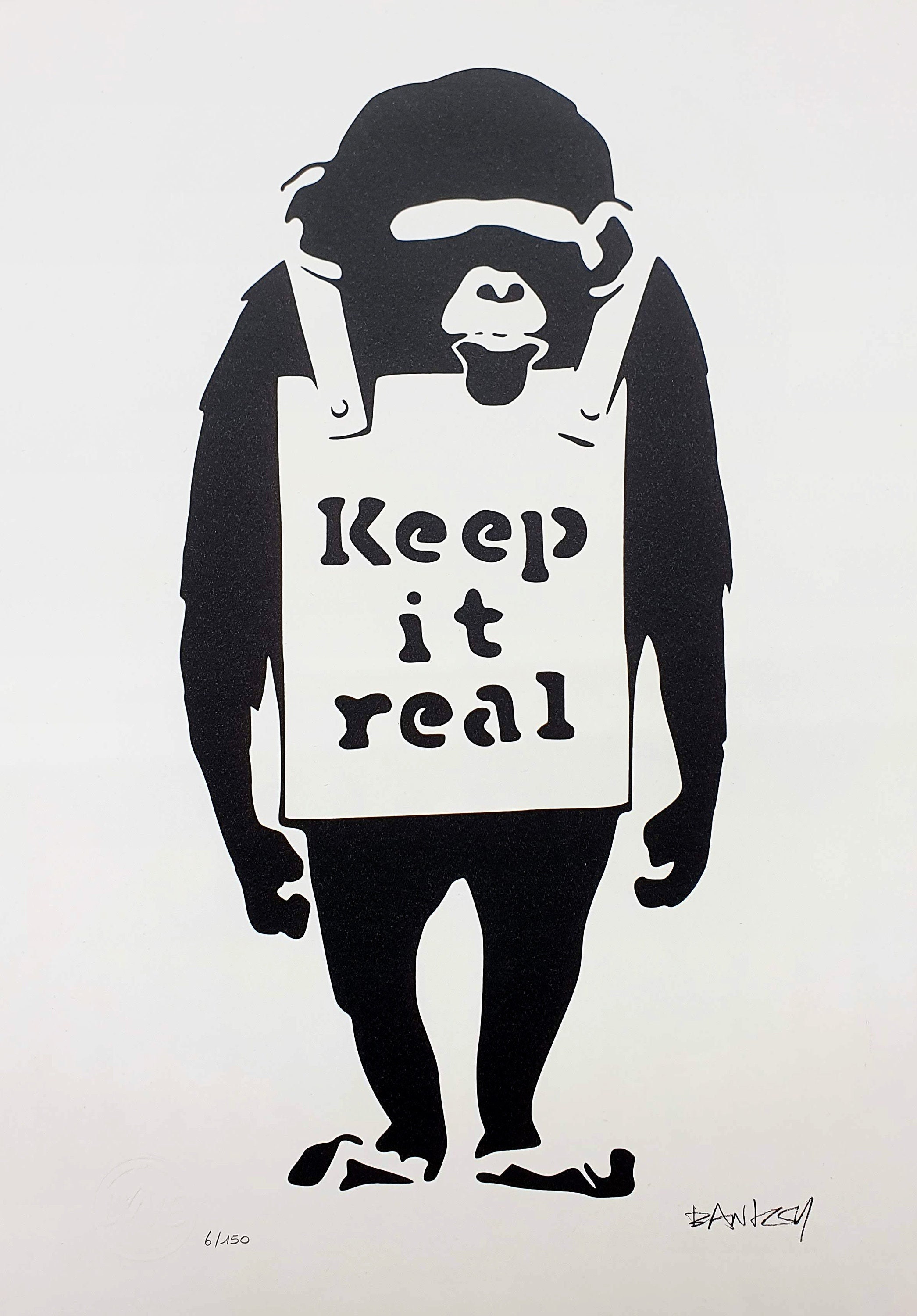 BANKSY Keep It Real Lithograph CERTIFICATE Orginal Edition Plate Signed ...