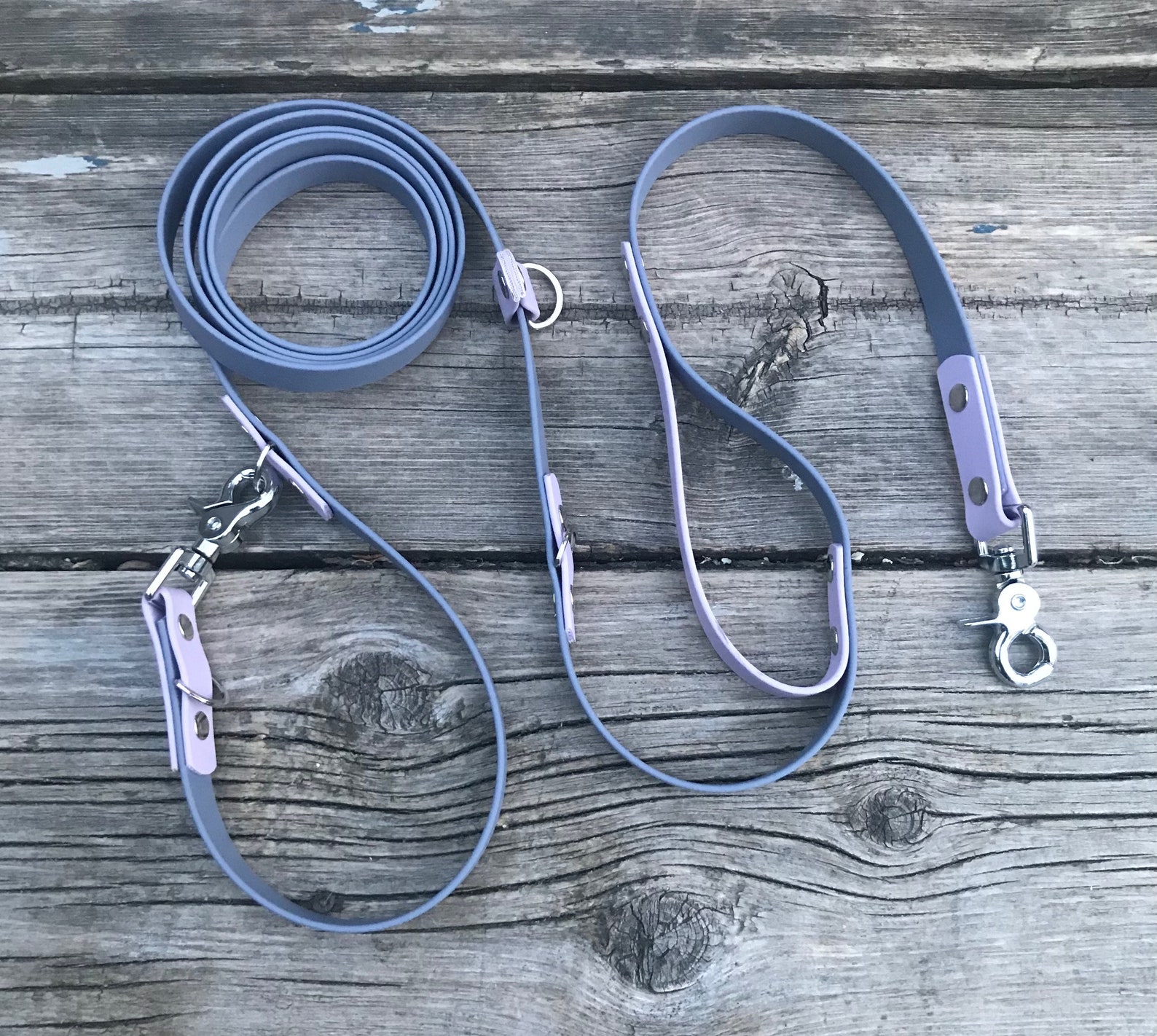 Hands Free 5 Way Dog Leash With Chrome Rose Gold Black - Etsy