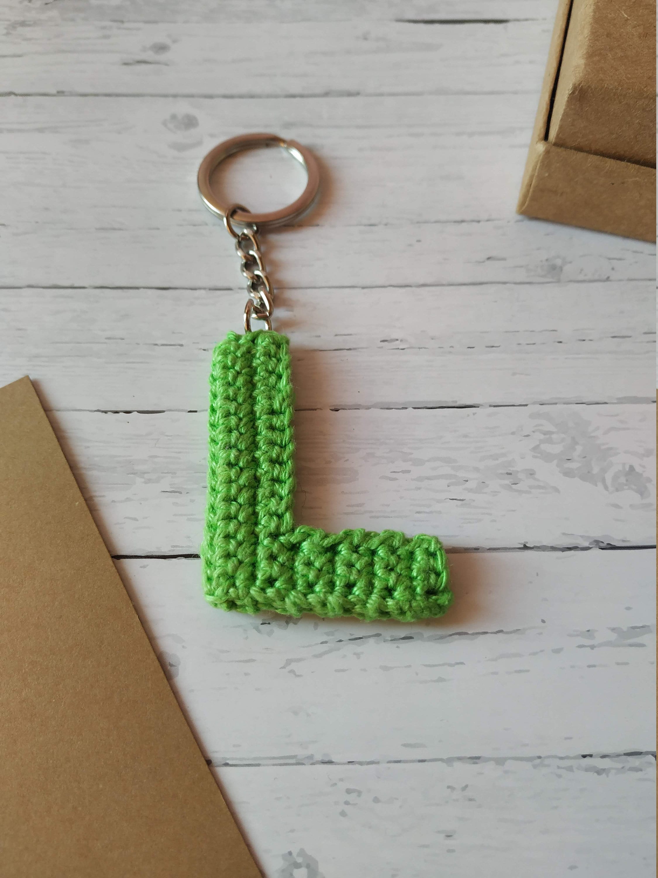 Custom Letter Keychain, Personalised Crochet Keychain, Cute Letter ...