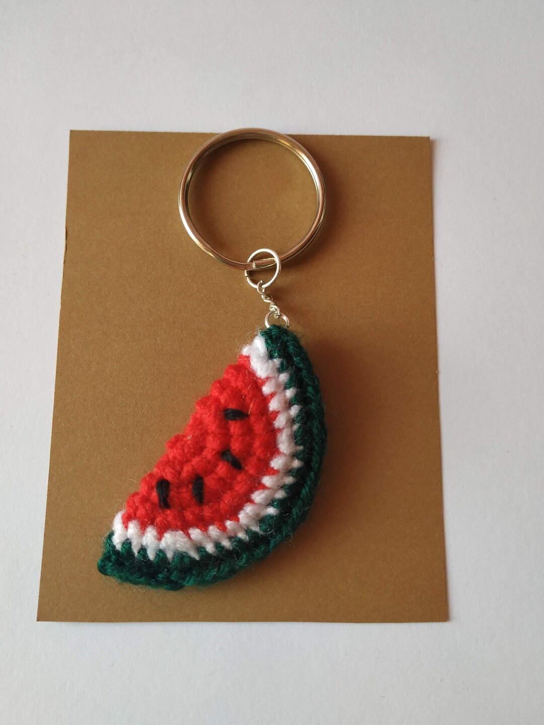 Watermelon Crochet Keychain Watermelon Keychain Cute - Etsy