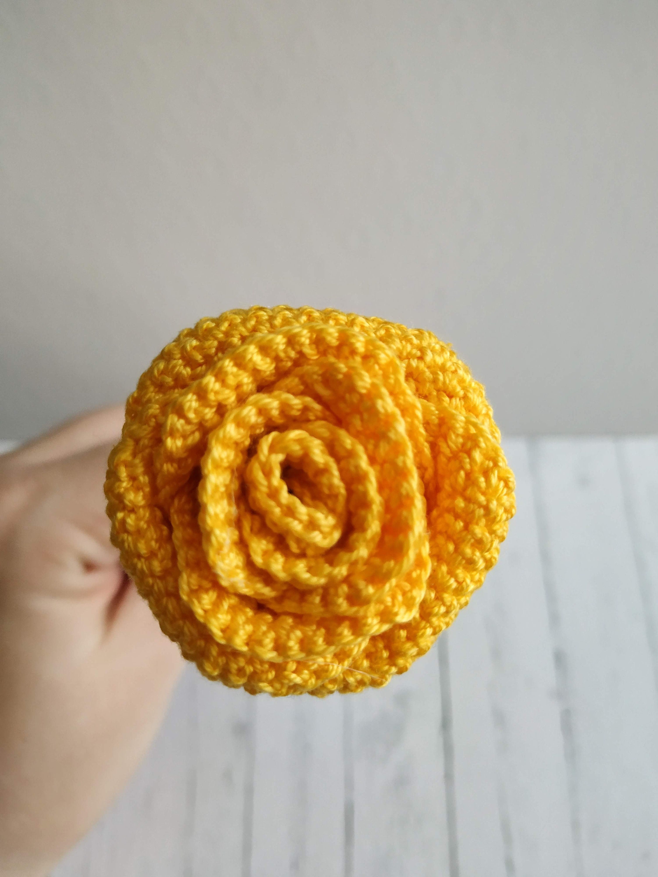 Yellow Crochet Rose, Crochet Rose, Yellow Rose Flower, Sant Valentines ...