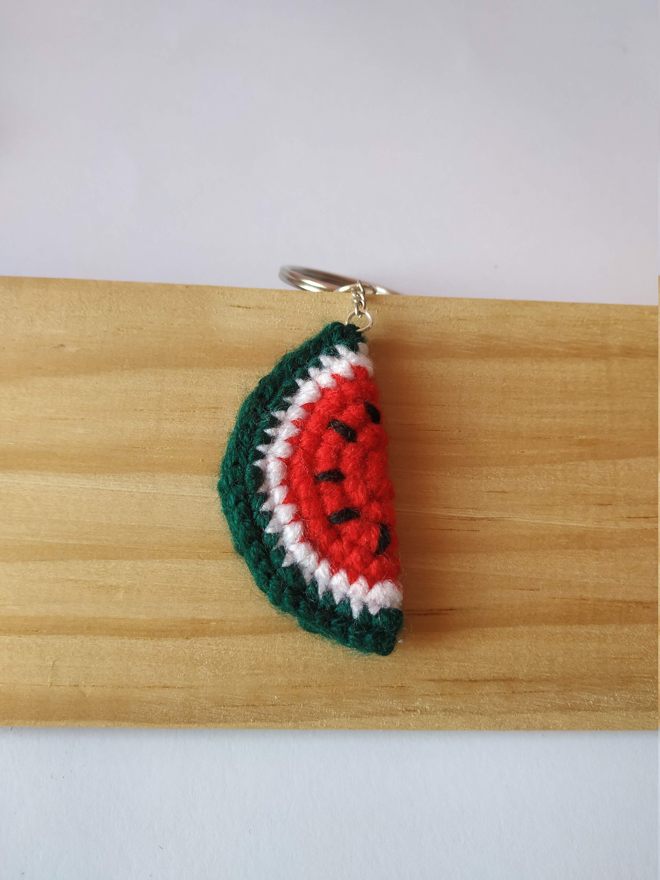 Watermelon Crochet Keychain Watermelon Keychain Cute - Etsy