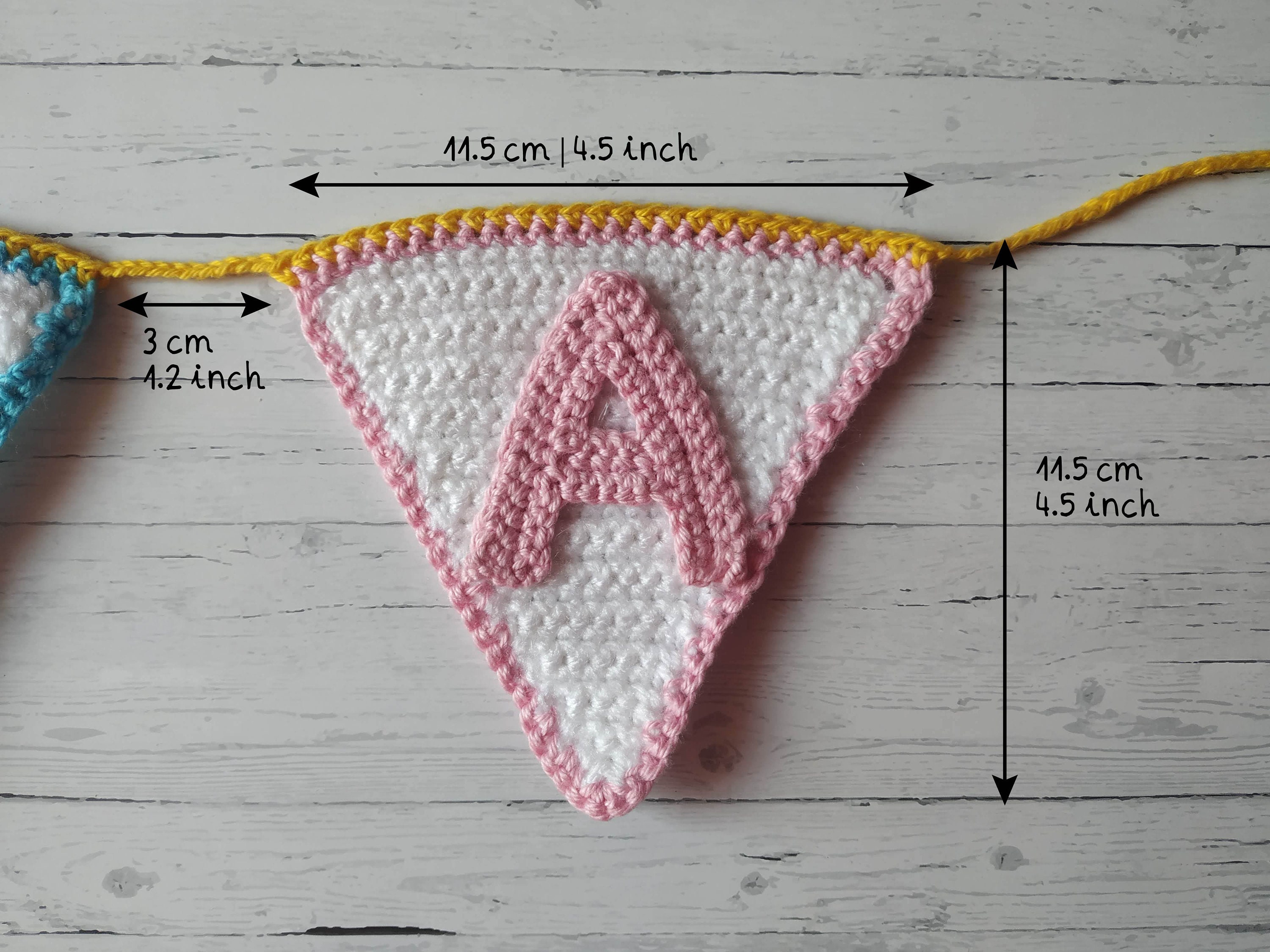 Custom Name Banner, Crochet Banner Alphabet, Banner Letters, Kids Room ...