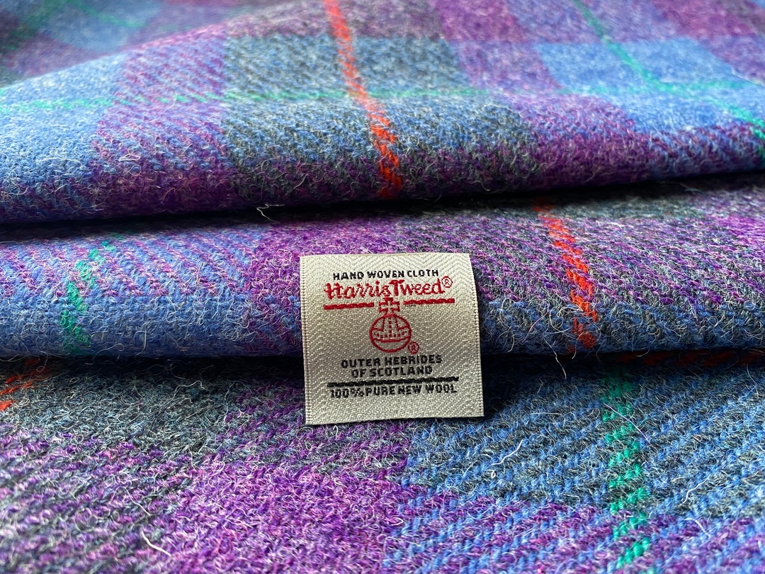 Harris Tweed Fabric Purple & Grey Check in All Sizes Sold as - Etsy