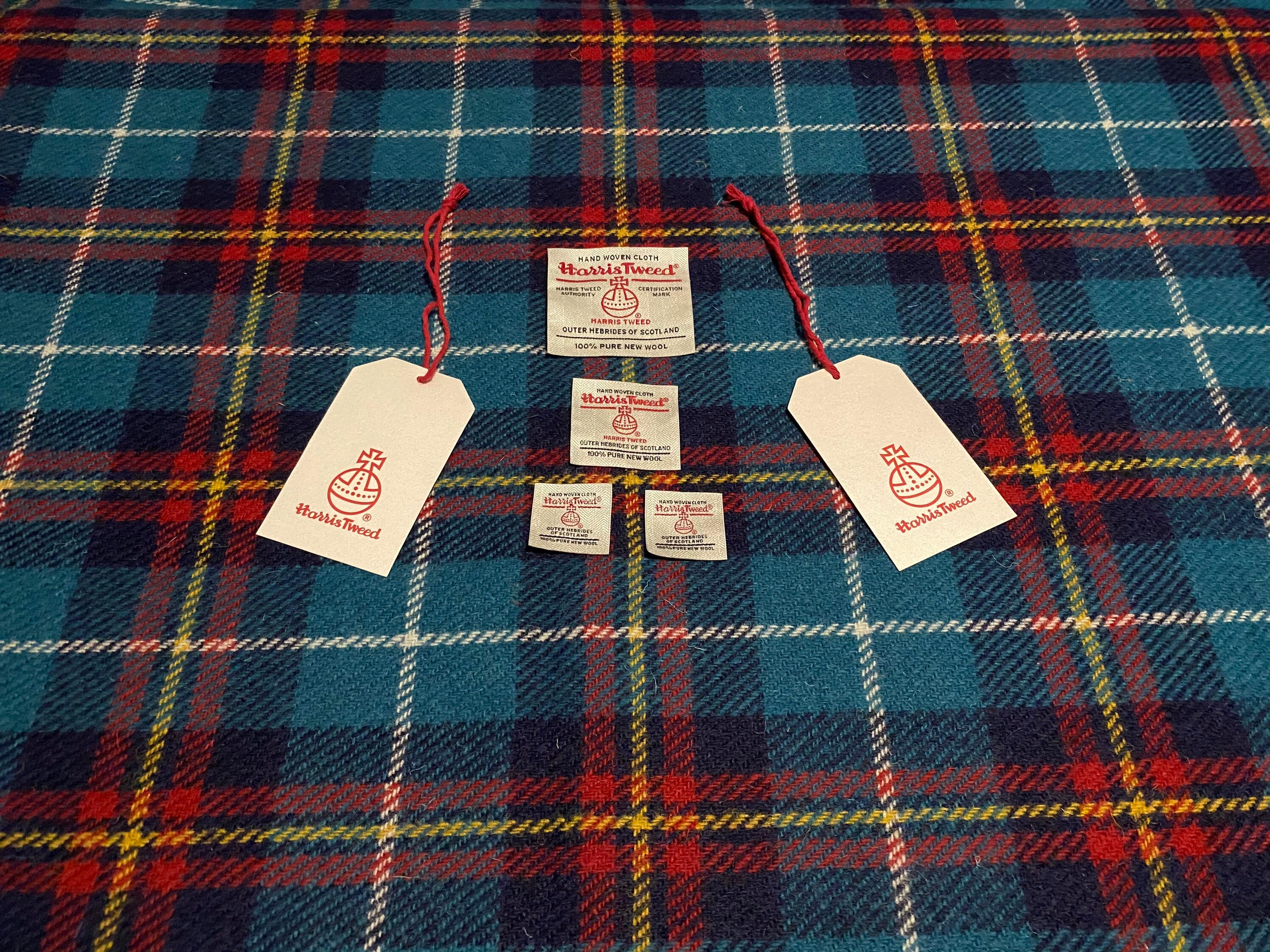 Fabric Craft Supplies & Tools Harris Tweed Fabric Burgundy Pink Blue ...