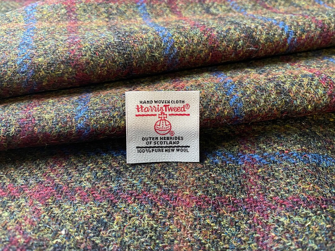 Harris Tweed Fabric Green Red & Blue Check in All Sizes Sold as 1/4 ...