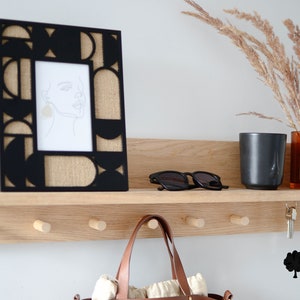 Entryway Organiser, Wooden Shelf, Key Holder for Wall, Wooden Peg Coat ...