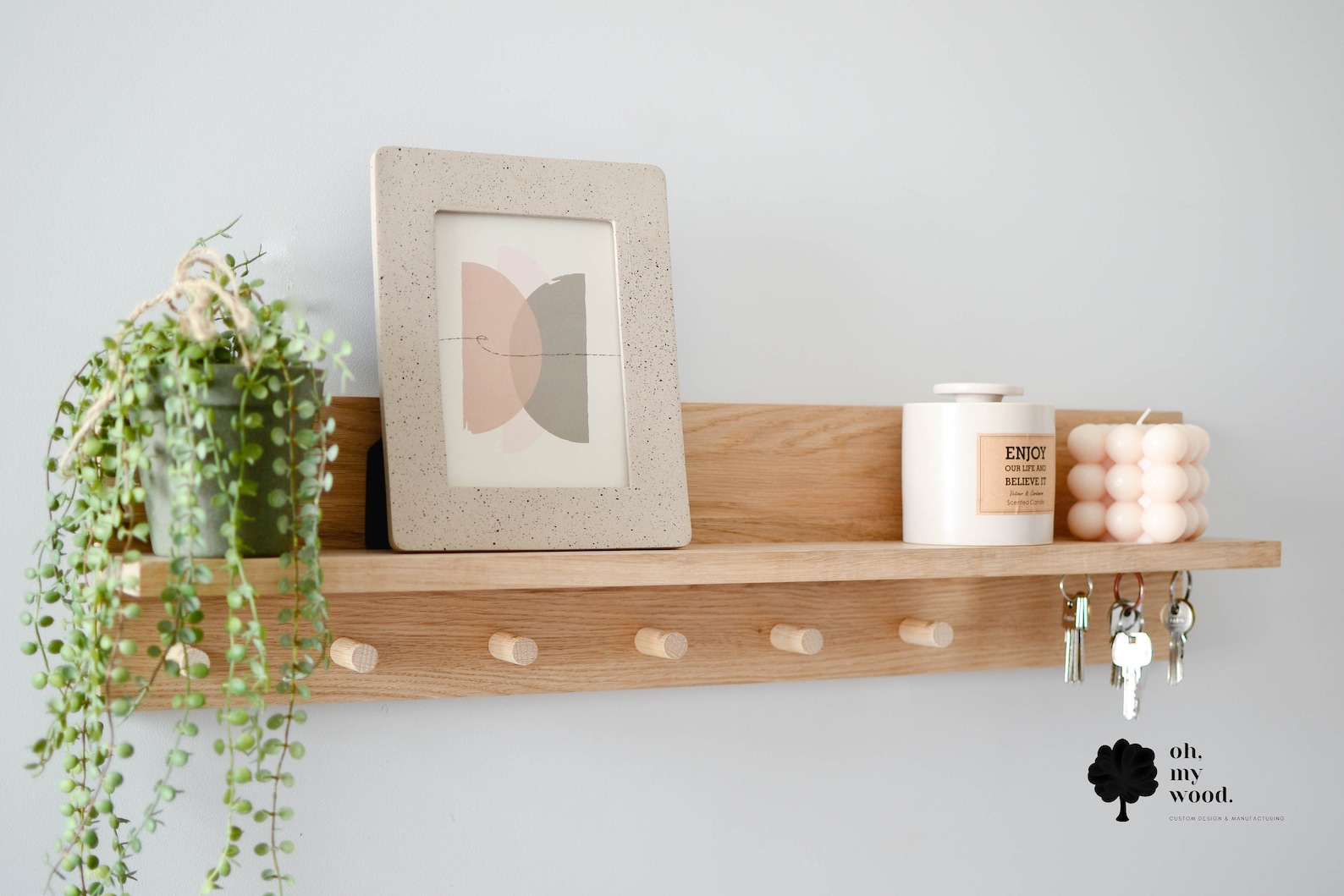 Entryway Organiser Wooden Shelf Key Holder for Wall Wooden | Etsy