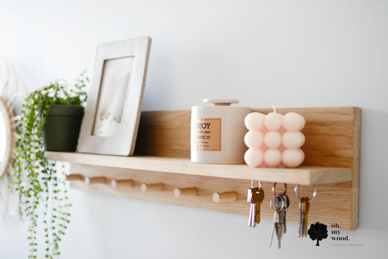 Entryway Organizer Wooden Shelf Key Holder for Wall Wooden - Etsy
