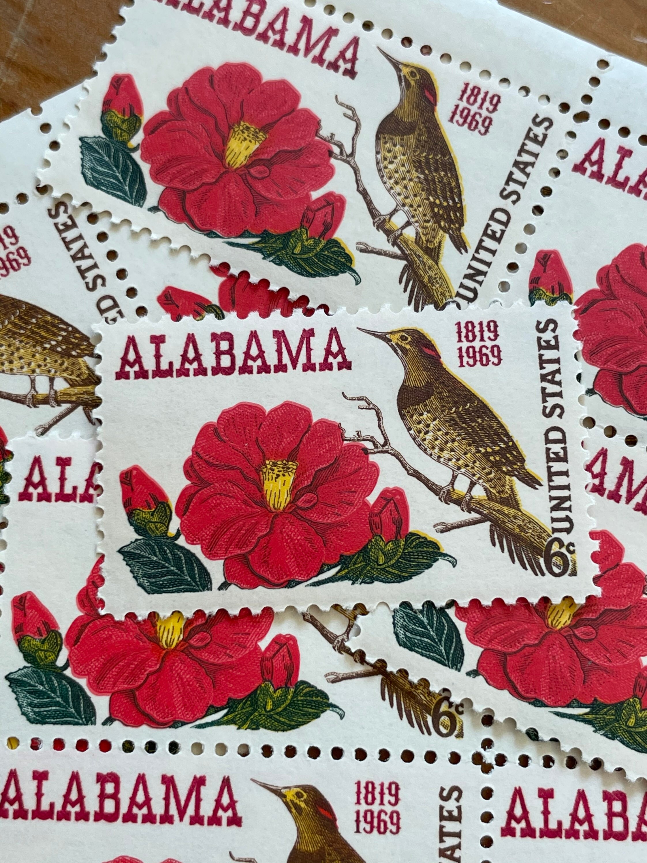 Vintage Alabama State Flower and Bird Unused Postage Stamps - Etsy UK