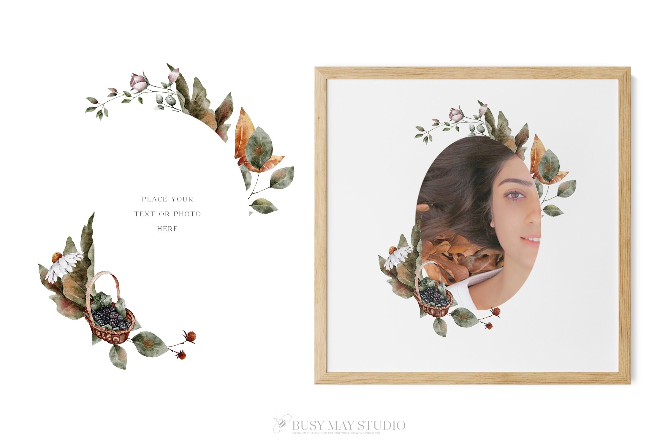 Autumn Watercolour Frames Leaf Flowers Frames Fall Wreaths - Etsy