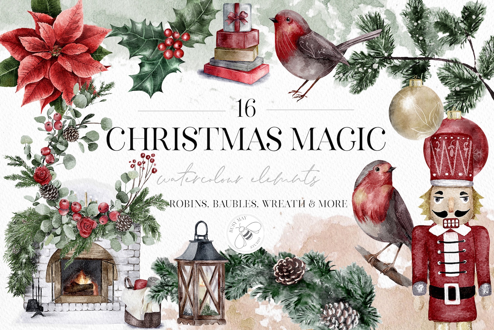 Magic Christmas Clip Art Watercolour Clipart Traditional - Etsy UK