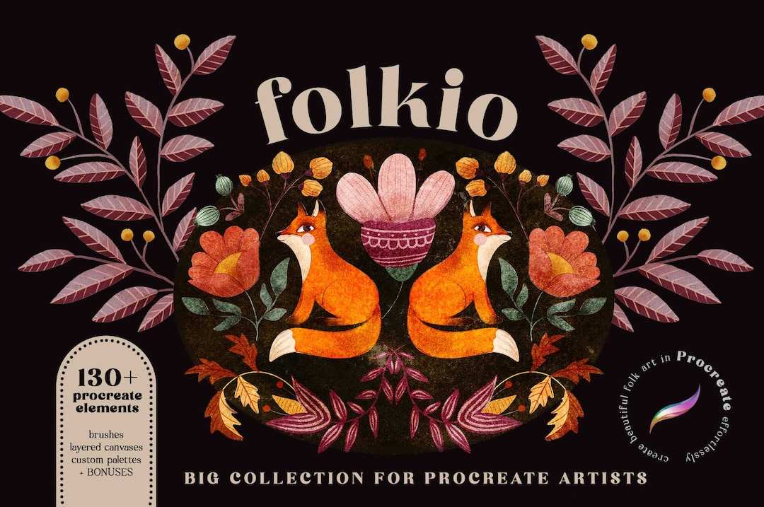 Procreate Folk Art Toolbox | Folk Art Brushes for Procreate | Seamless ...
