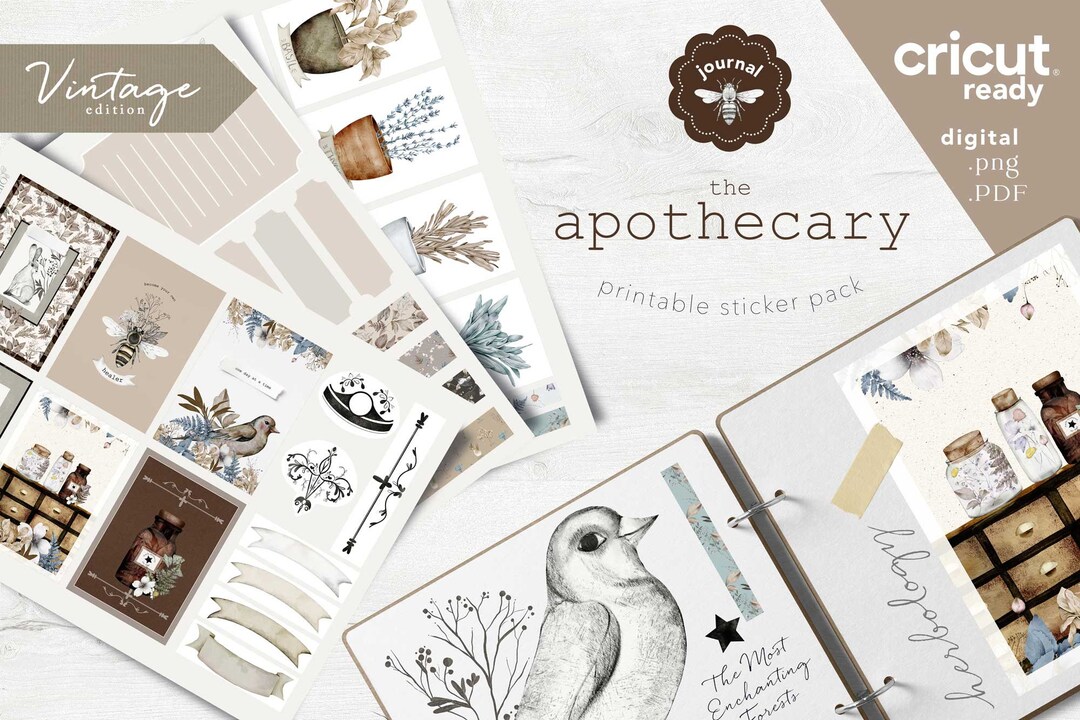 Apothecary Healing Garden Printable Stickers | Cottage Core Sticker ...