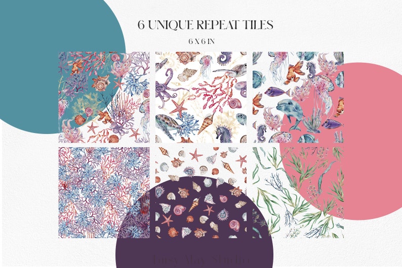 Ocean Underwater Seamless Patterns Summer Patterns Hand - Etsy
