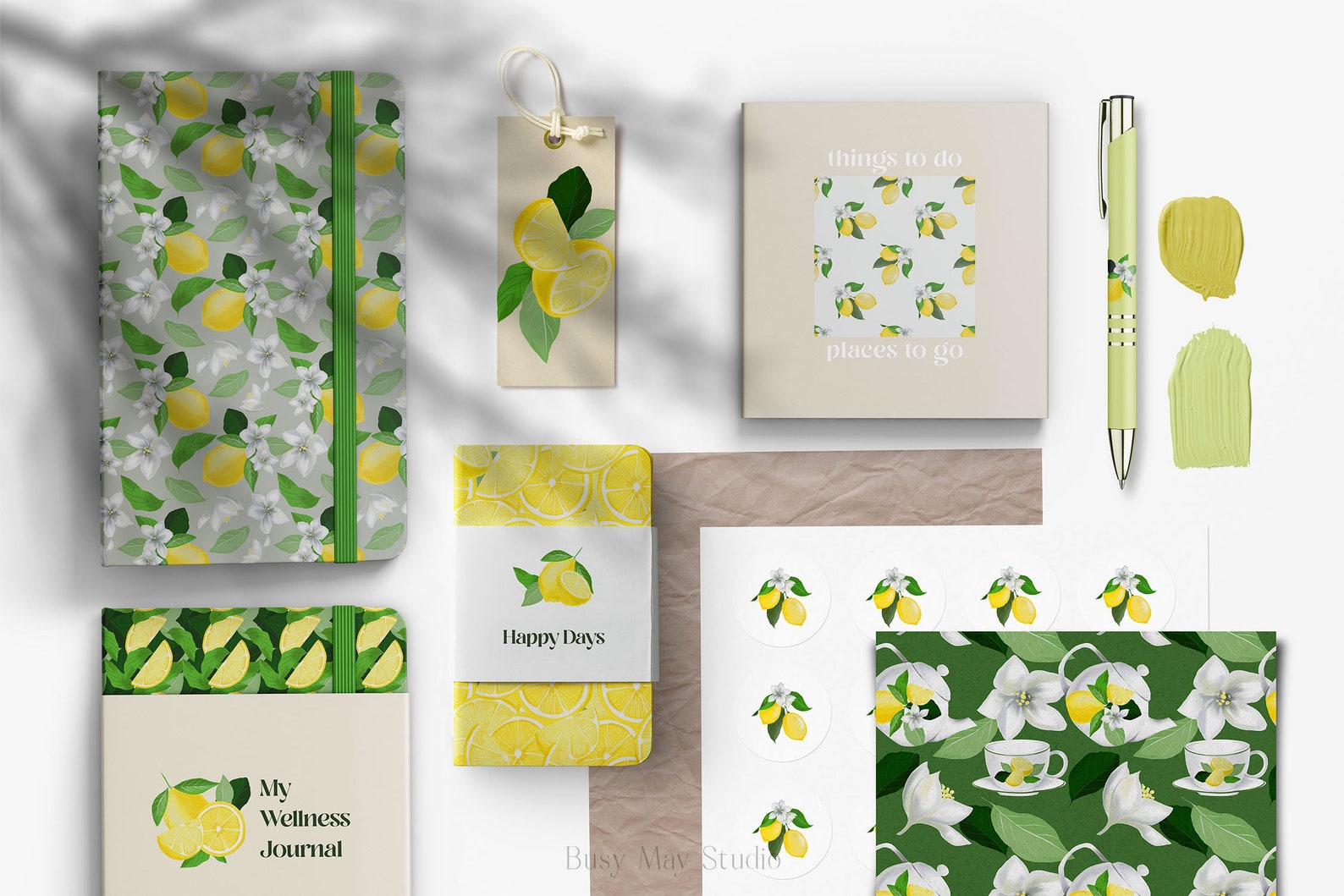 Gouache Lemon Tea Illustrations | Citrus Fruit | Summer Seamless ...