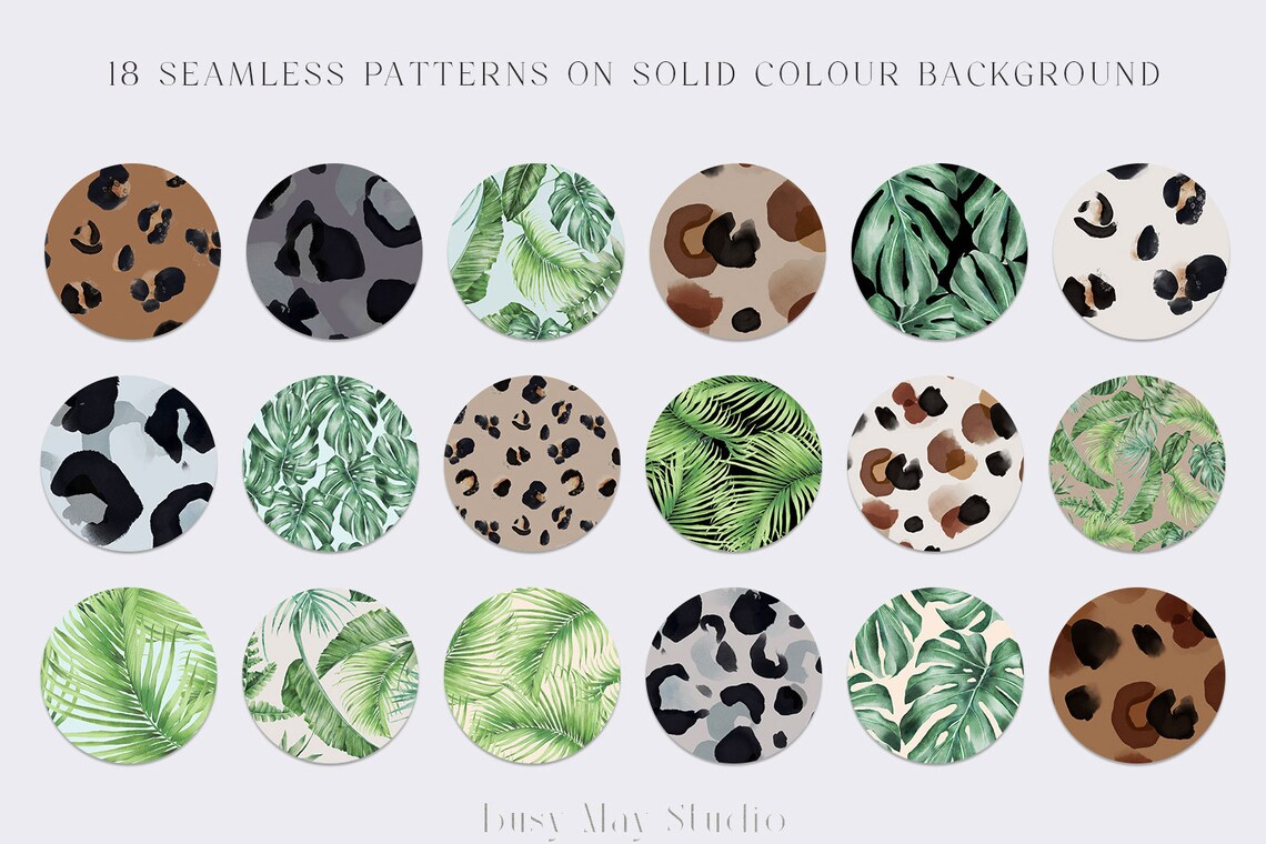 Animal Print Seamless Patterns | Jungle Tropical Patterns | Tropical ...