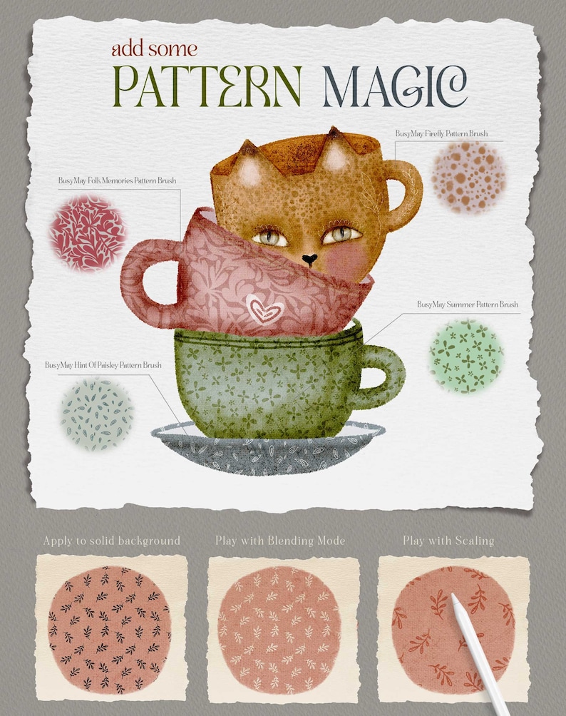 Pattern Brushes for Procreate | Magic Brushes | Procreate Custom ...