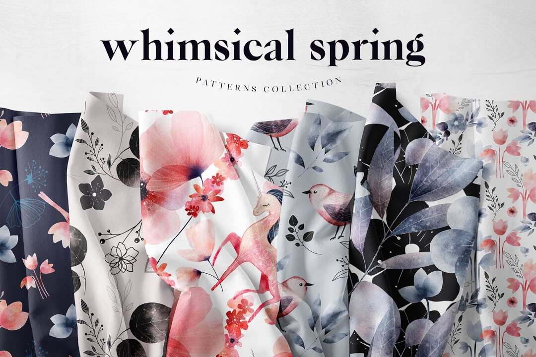 Floral Digital Paper Pack Watercolour Ink Hand Painted Prints | Digital ...