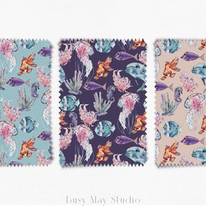 Ocean Underwater Seamless Patterns | Summer Patterns | Hand Painted ...