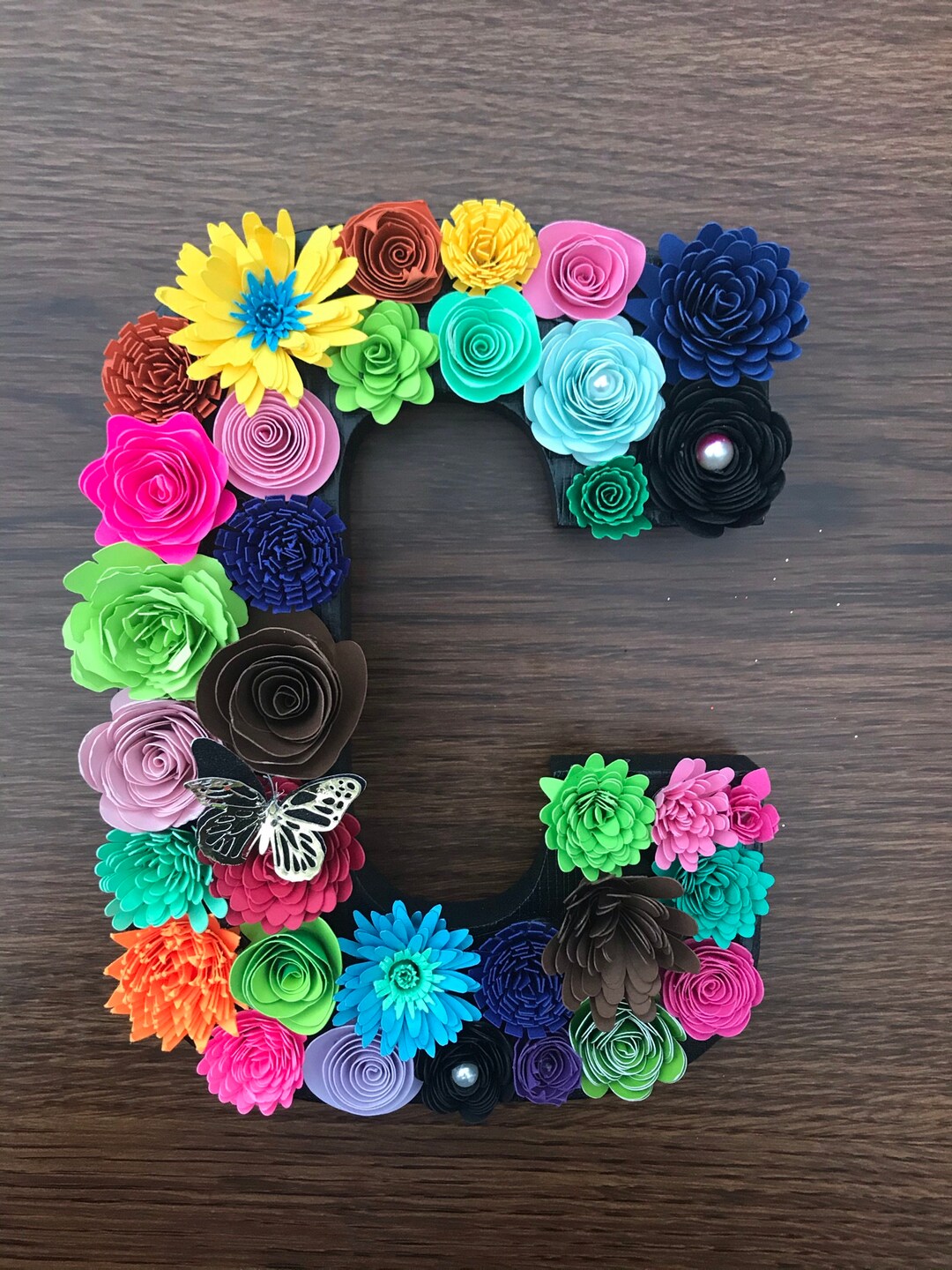 Flower Decorated Letter, "c" Decorated Initial, Flowers on Initial ...