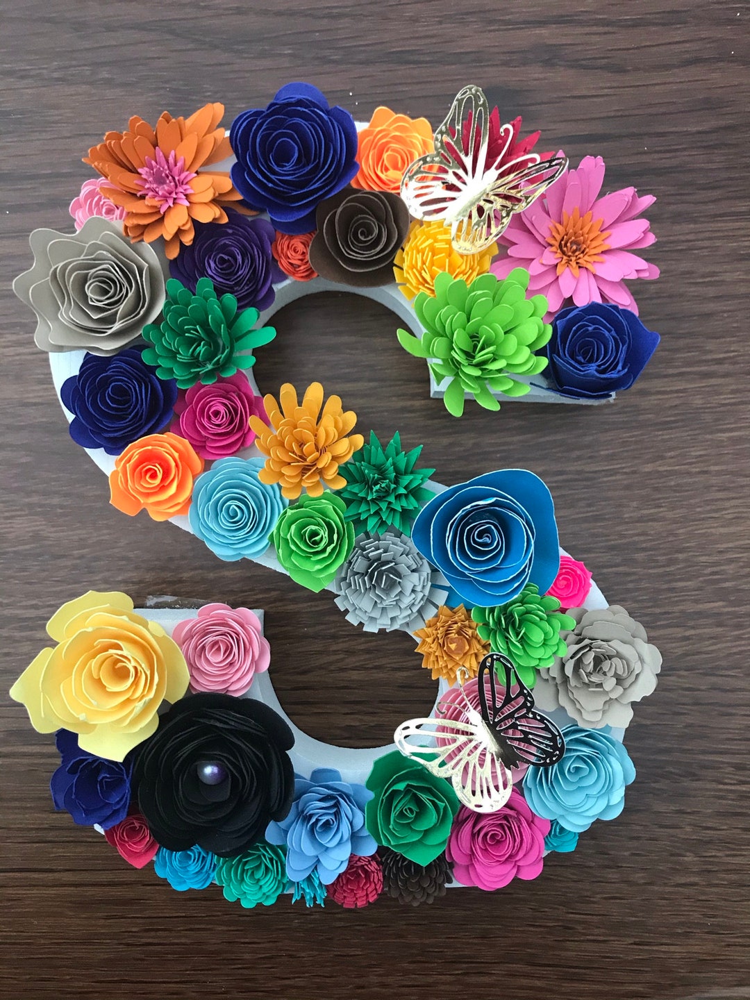 Flower Decorated Letter, "s" Decorated Initial, Flowers on Initial ...