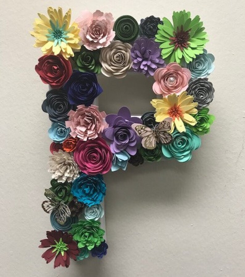 Flower Decorated Letter, "p" Decorated Initial, Flowers on Initial ...