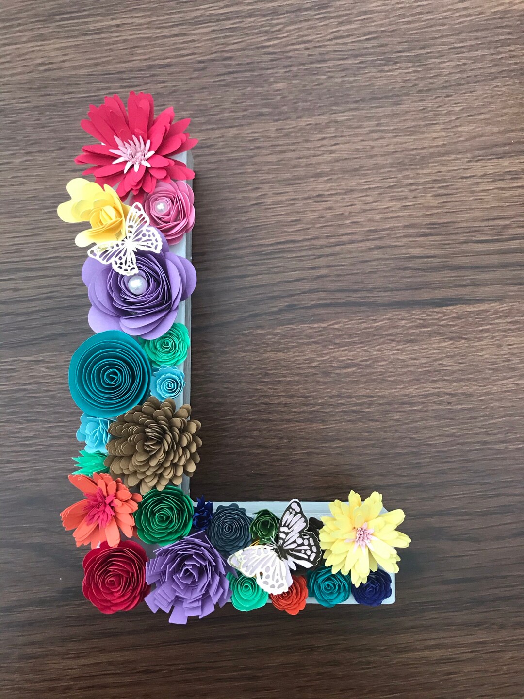 Flower Decorated Letter, "l" Decorated Initial, Monogram Initial, Paper ...