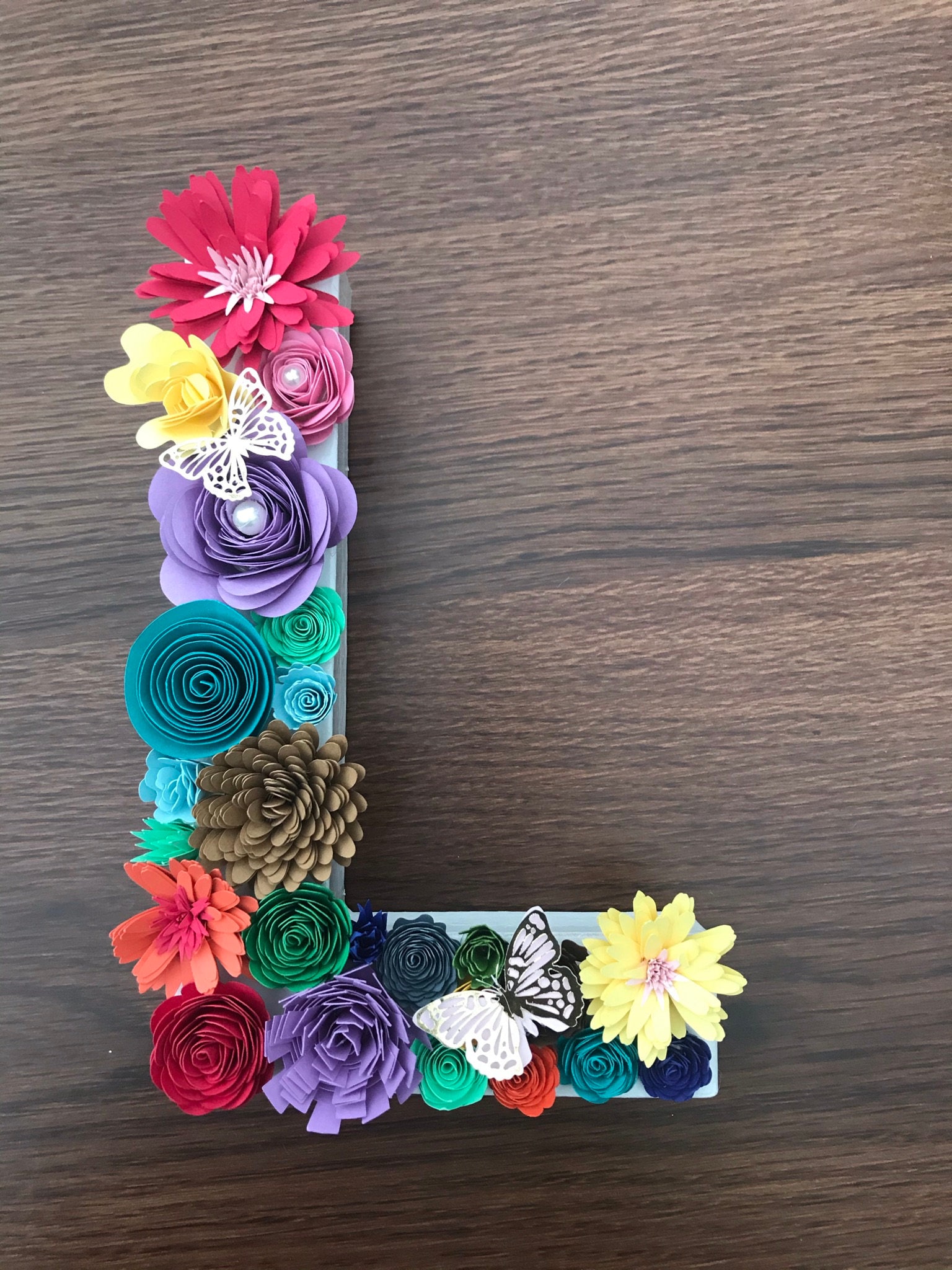 Flower Decorated Letter, "l" Decorated Initial, Monogram Initial, Paper ...